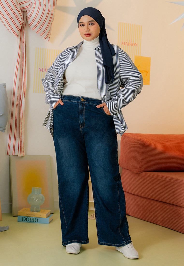 Marjane Diagonal Seams Straight Cut Jeans – Mis Claire