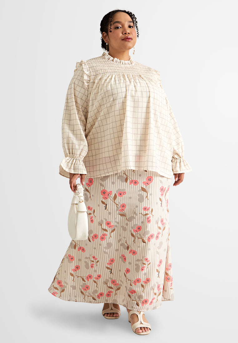 Rafasya Clash Print Smocked Modern Kurung Set – Mis Claire