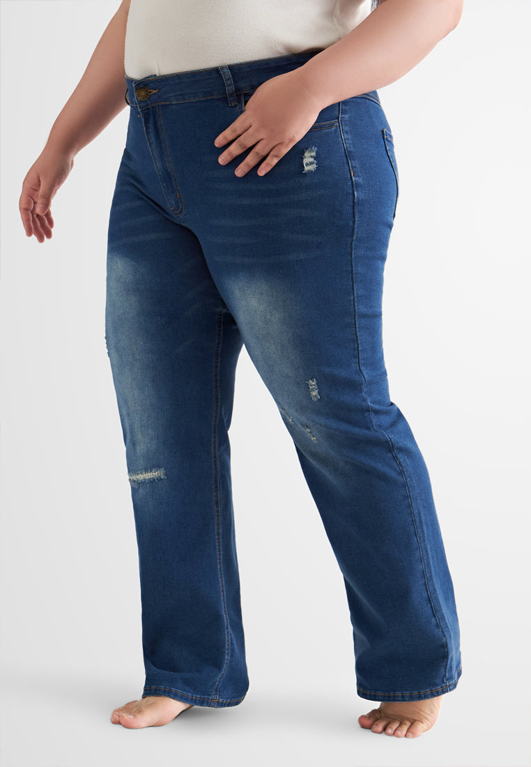 Riley Modest Ripped Straight Cut Jeans – Mis Claire